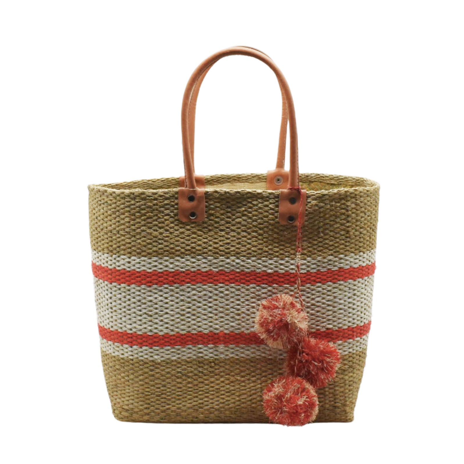Carmel Tote - Coral & Tan– Palama Living